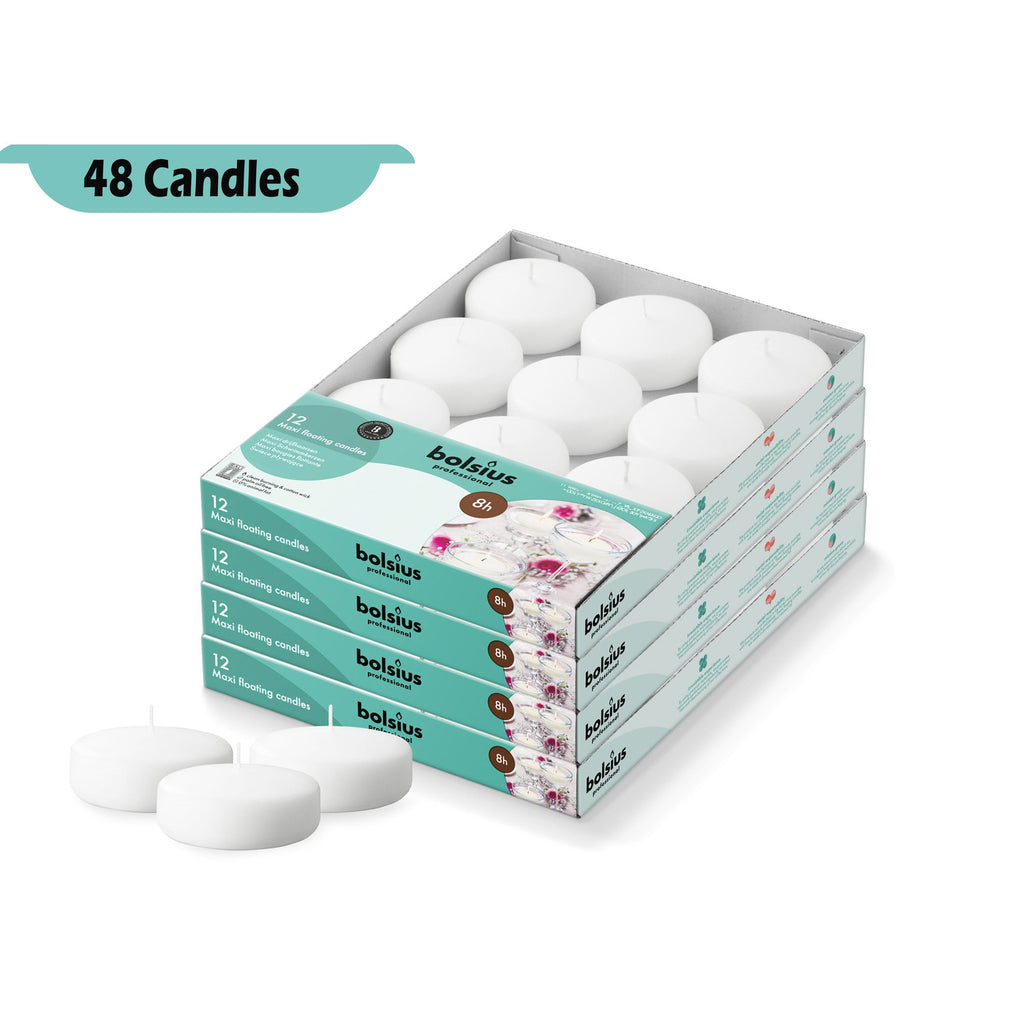 Bolsius 3 Inch Unscented Bulk Floating Candle 48 Pk Wedding Centerpiece ...
