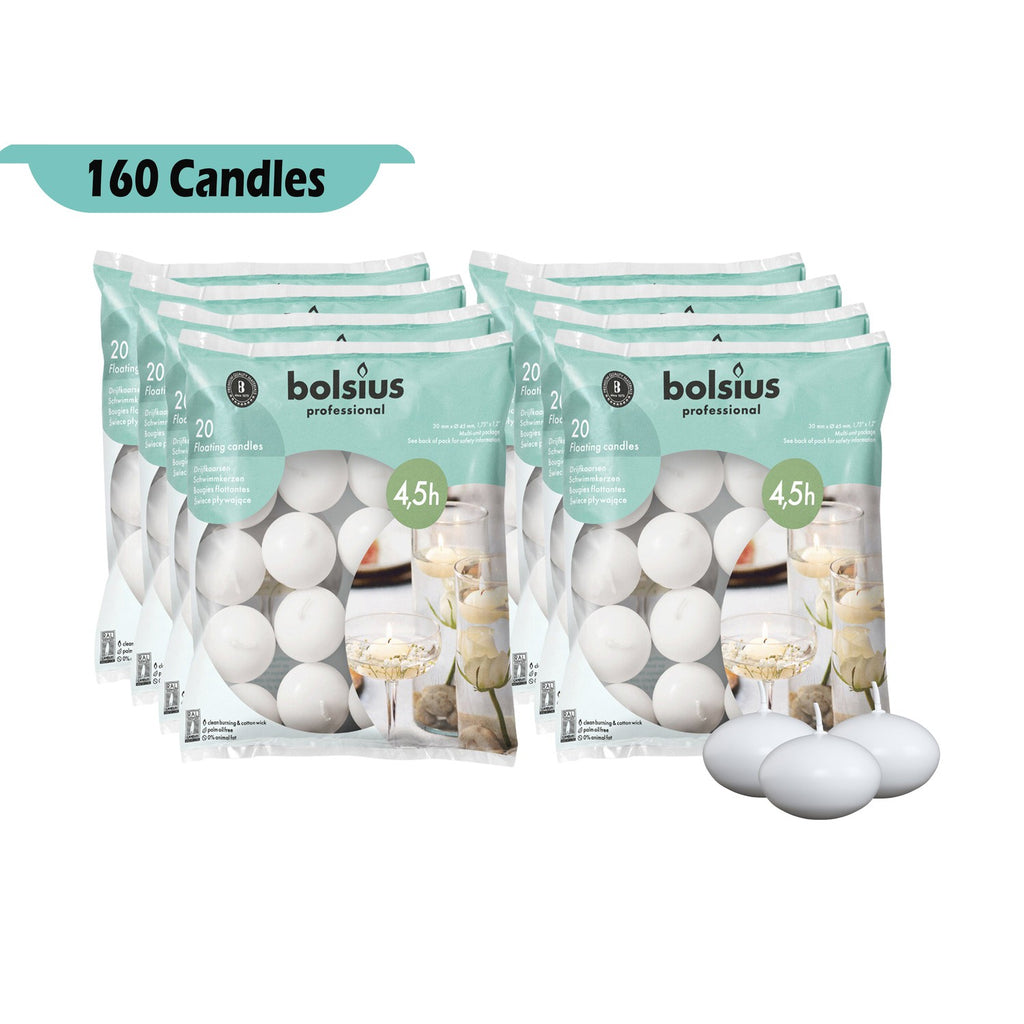 Bolsius Unscented Bulk Floating Candle 160 Pk 1.75"X1" Wedding ...