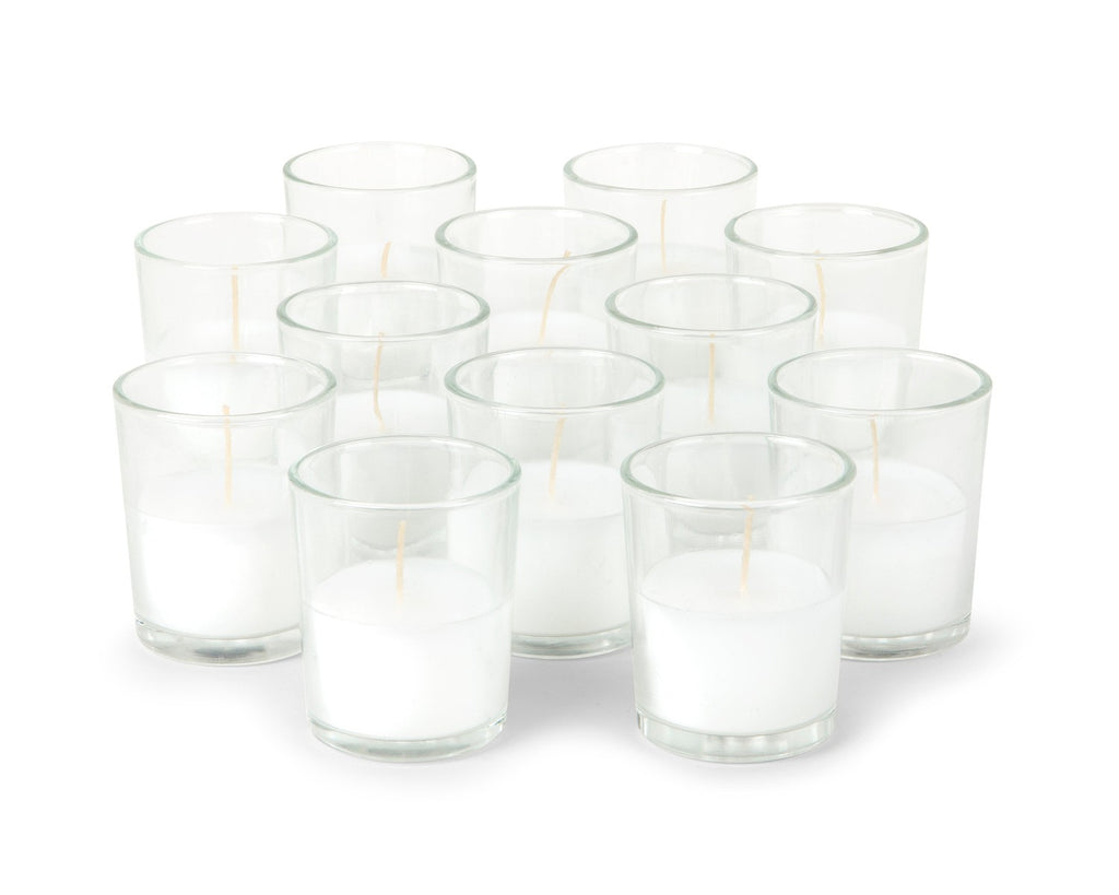 Kisco 6 Hour Votive Candles 24-Pack Clear Glass Bulk Voitive Candles ...