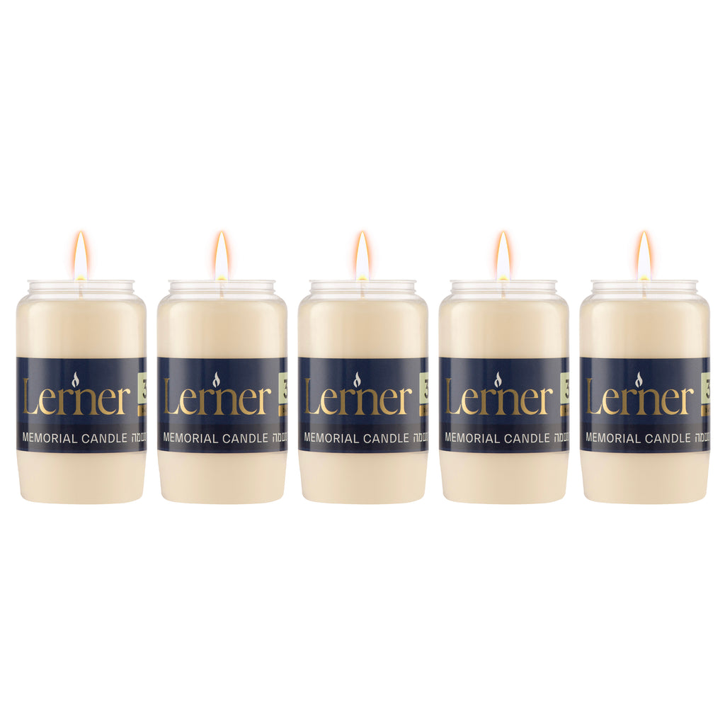Lerner 3-Day Memorial Candle – 5 Pack Clean Burning Yahrzeit & Shiva C ...