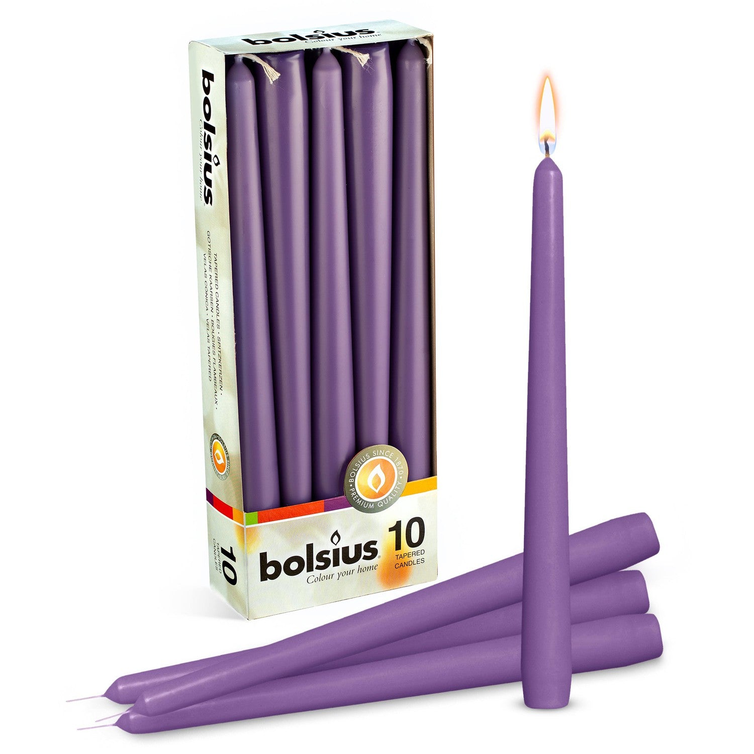 Bolsius 10" Colored Taper Candles Wedding Decorative Candles - Set Of ...